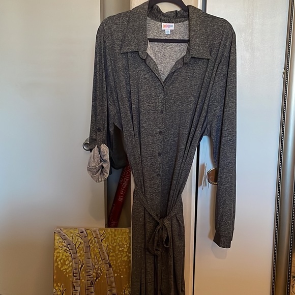 LuLaRoe | Dresses | Nwt Gray Lularoe Ellie 2x Shirt Dress With Belt ...
